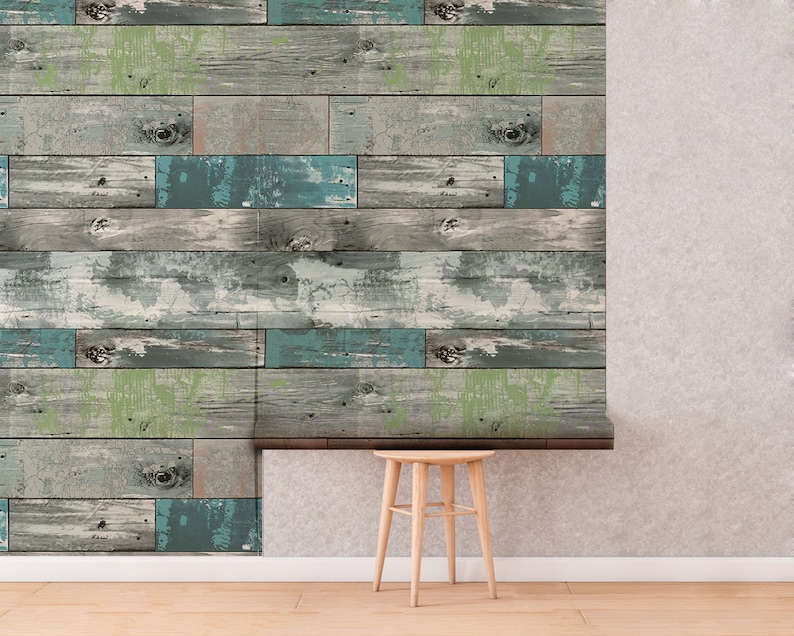 Distressed Wood Wallpaper Self-adhesive Removable | Etsy