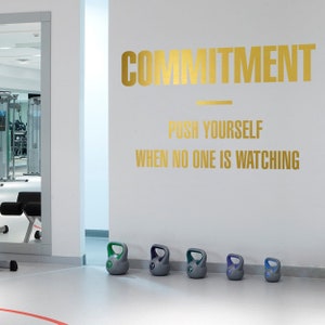 Commitment Gym Wall Decal - Etsy