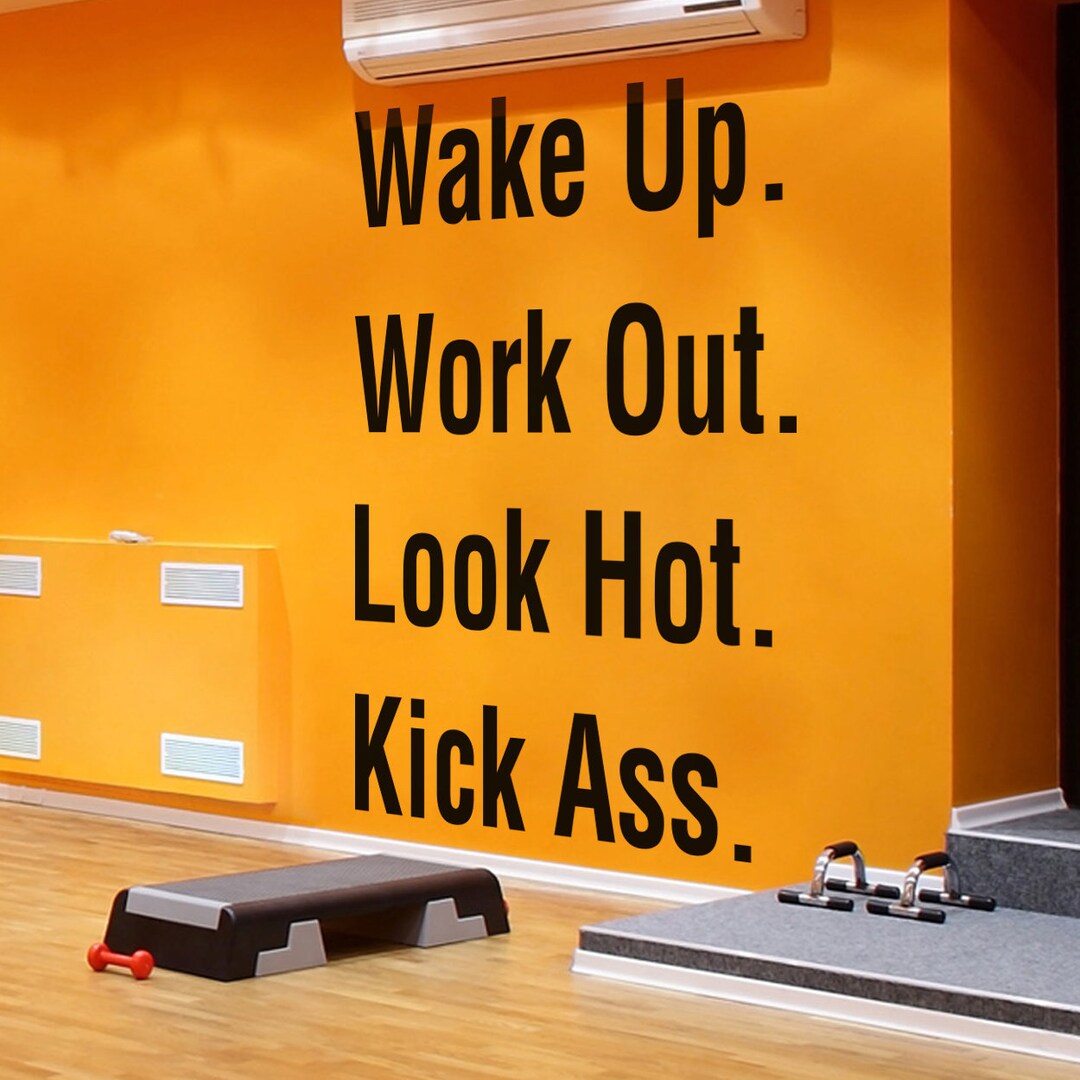 Work Out, Exercise Stickers, Gym Wall Decal, Fitness Stickers, Training ...