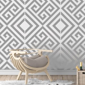 Grey Greek Key Pattern Wall Decal: Geometric Wall Art - Etsy