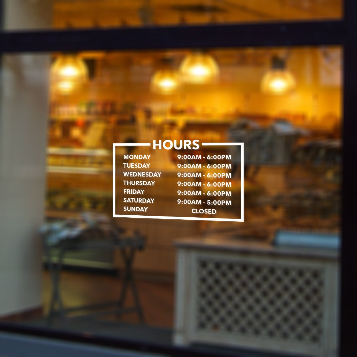 Business Hours Store Sign Store Display Decal Store Front - Etsy