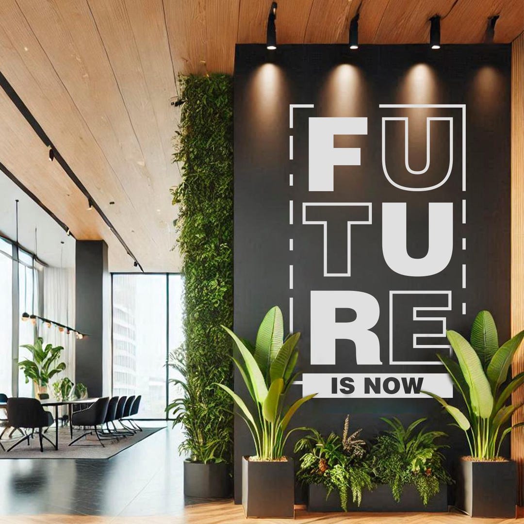 Minimalist ‘future is Now’ Vinyl Wall Decal – Modern Office Decor ...