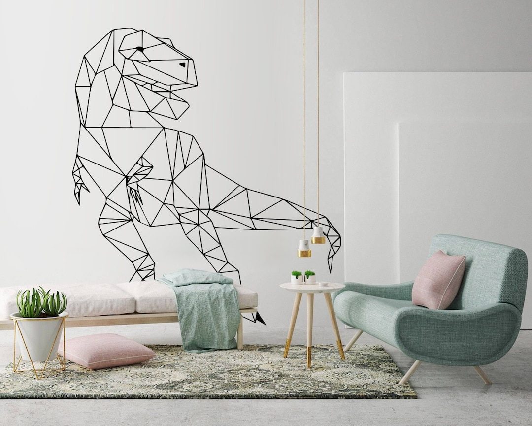 T-rex Dinosaurs Jurassic World Geometric Wall Art Wall - Etsy