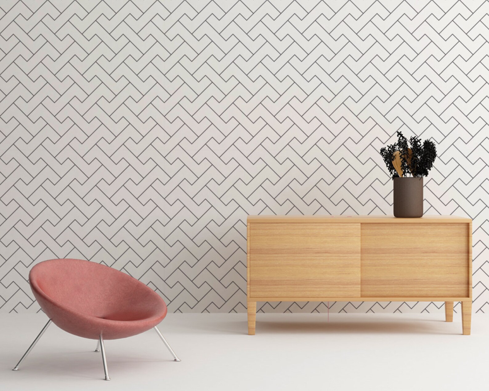 Scandinavian Decor Wallpaper Modern Geometric Minimalist - Etsy