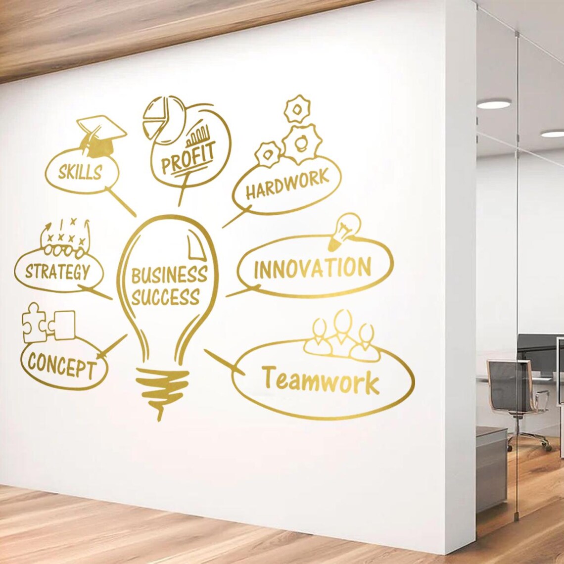 Business Success Vinyl Wall Decal - Motivational Office Decor ...