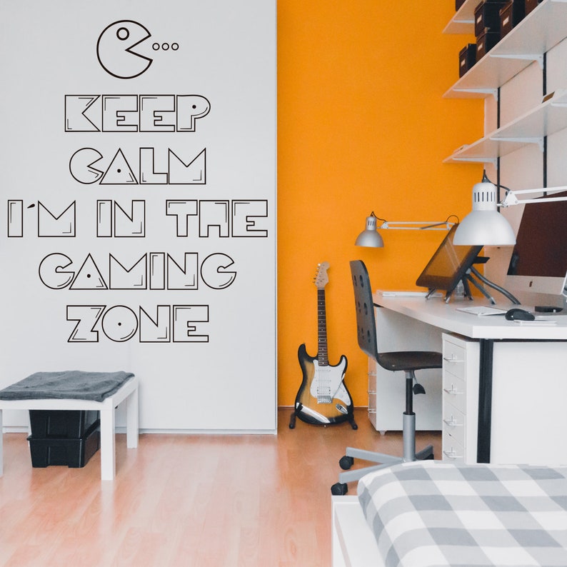 Keep Calm Gaming Zone Gaming Decals Gamer Wall Sticker | Etsy