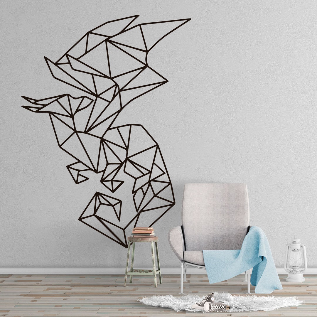 Dragon, Geometric Wall Art, Geometric Dragon, Dragon Wall Sticker ...