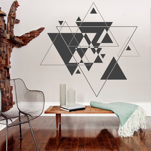 Triangles Mid Century Geometric Wall Decal Wall Art Modern - Etsy