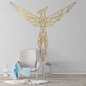 Geometric Phoenix Wall Decal: Modern Art Sticker - Etsy
