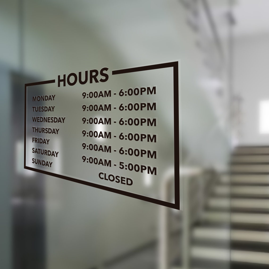 Business Hours Store Sign Store Display Decal Store Front - Etsy