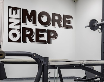 Motivational Gym Wall Decal, ONE MORE REP 08 - Etsy