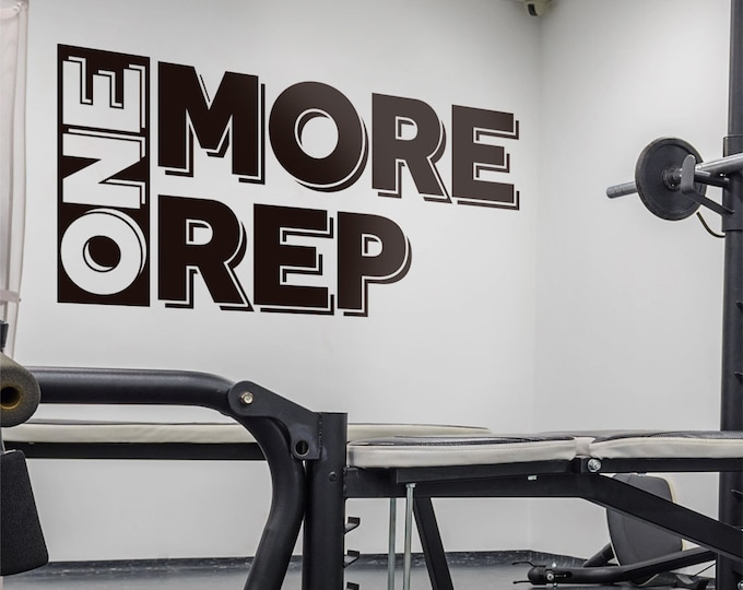 One More Rep Gym Quote Wall Decal Art Sticker Vinyl Home Decor Girls ...