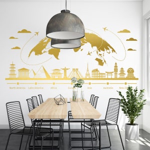 World Travel, World Map, World Map Decal, Map Decal, Map Sticker, Gift ...