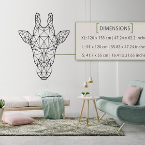 Giraffe Head, Giraffe, Wall Decal, Geometric Wall Art, Decal, Giraffe ...
