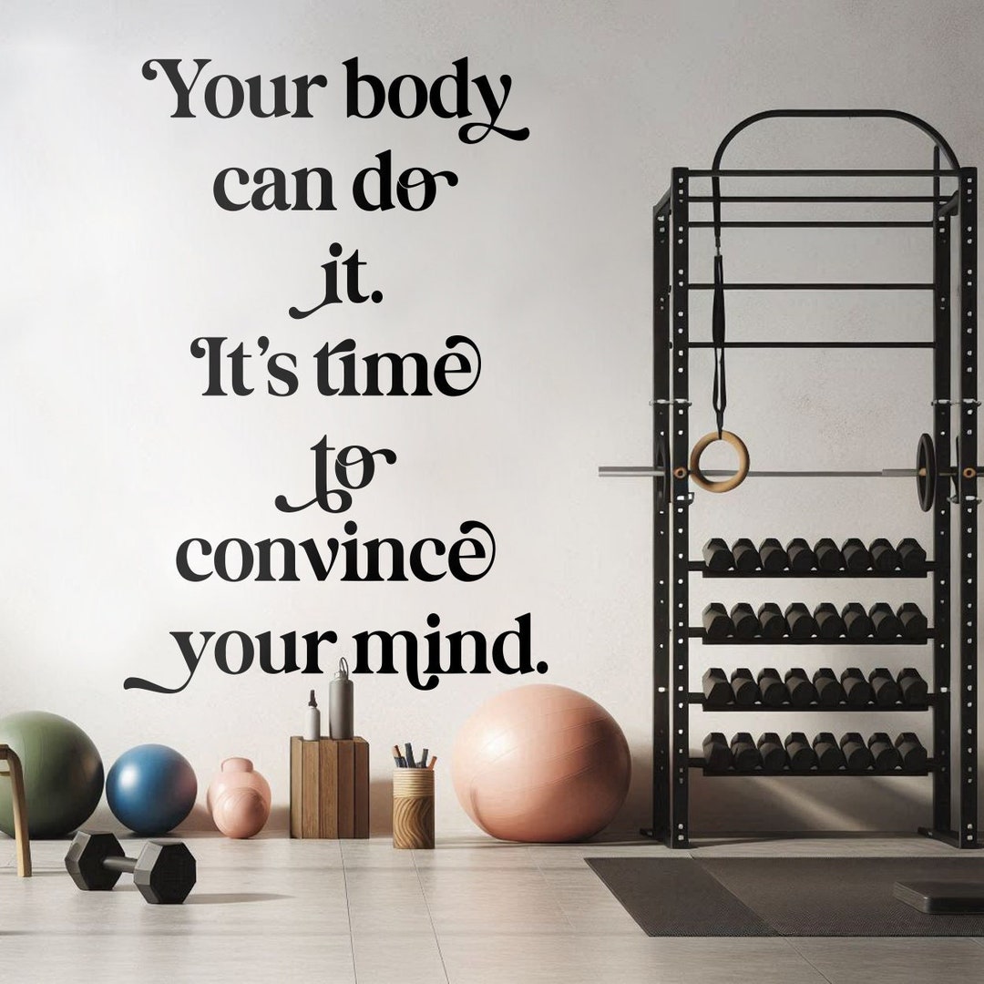 Inspirational Exercise Wall Art Vinyl Decals for Home Gym - Etsy