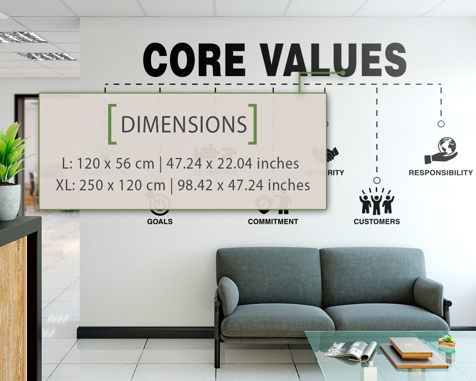 Core Values Office Our Values Motivational Inspiring | Etsy