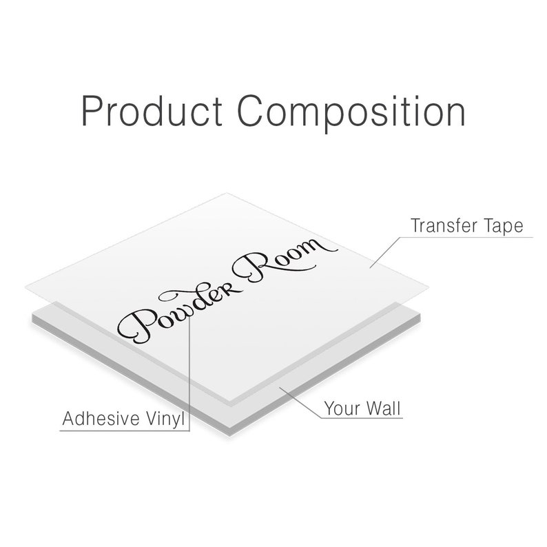 Powder Room Vinyl Decal Powder Room Door Sticker Powder | Etsy