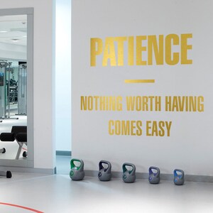 Patience Inspiring Quote Wall Decal - Etsy
