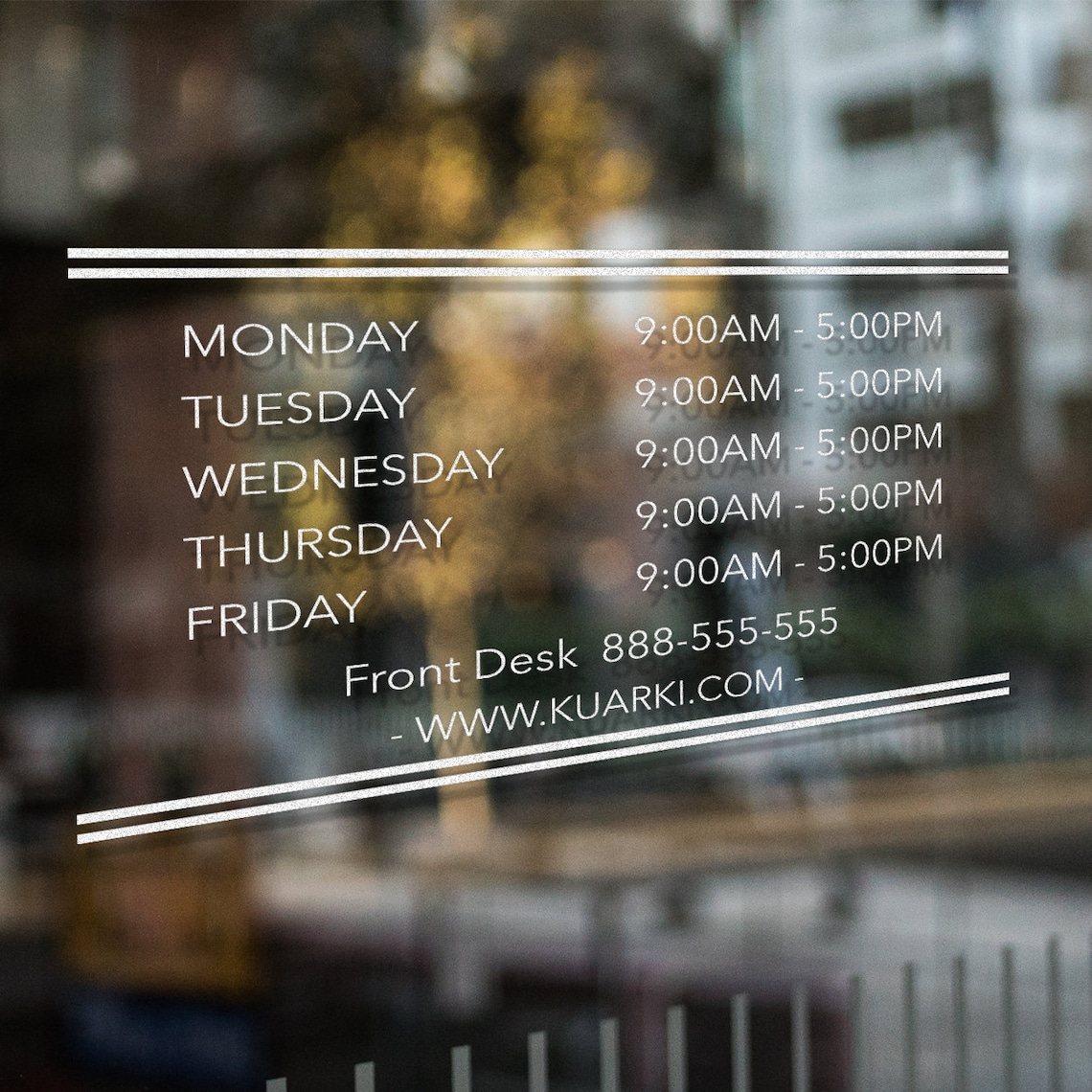 Storefront Window Decals Business Hours Store Hours Store | Etsy
