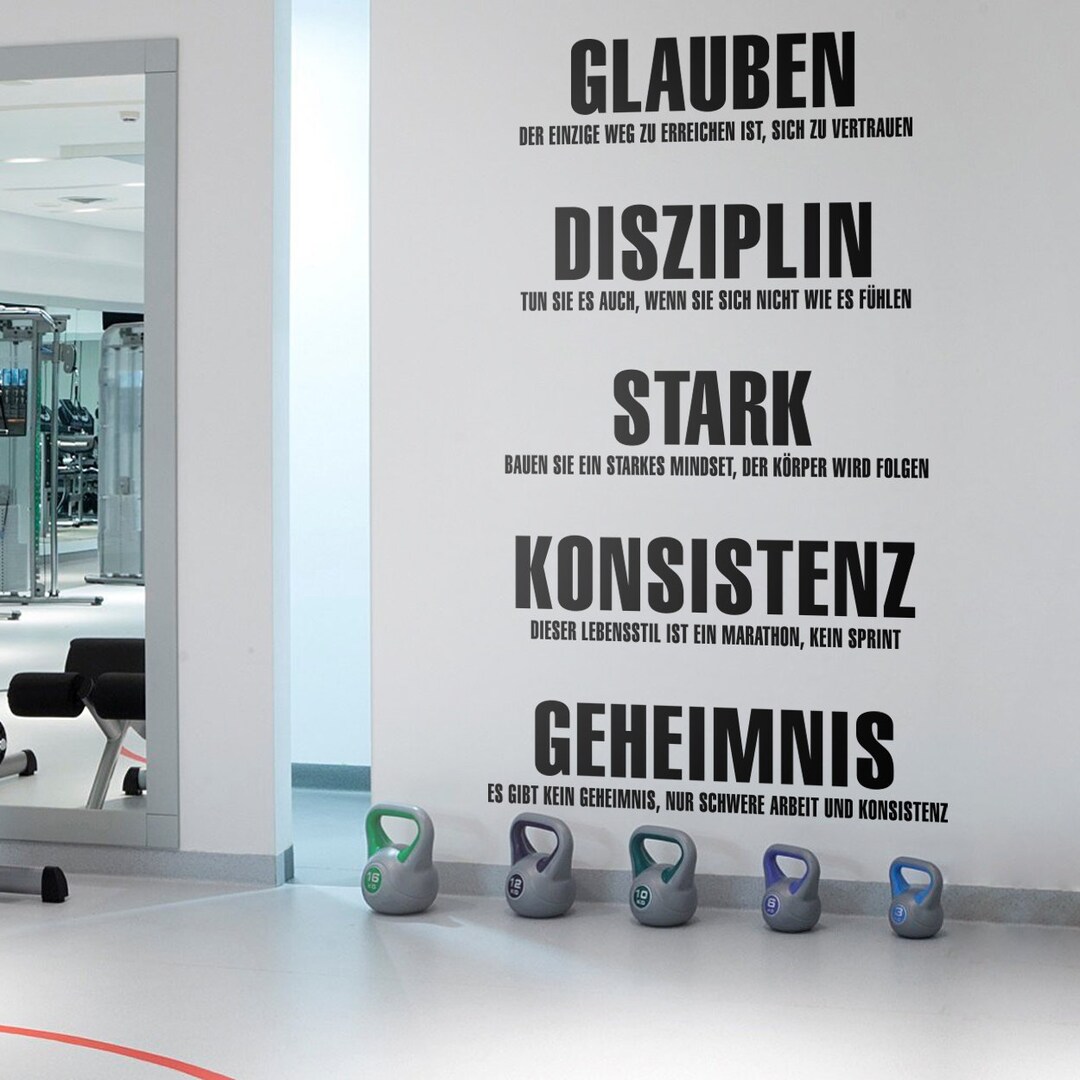 Gym Values Wall Decal: Motivational Fitness Studio Decor - Etsy