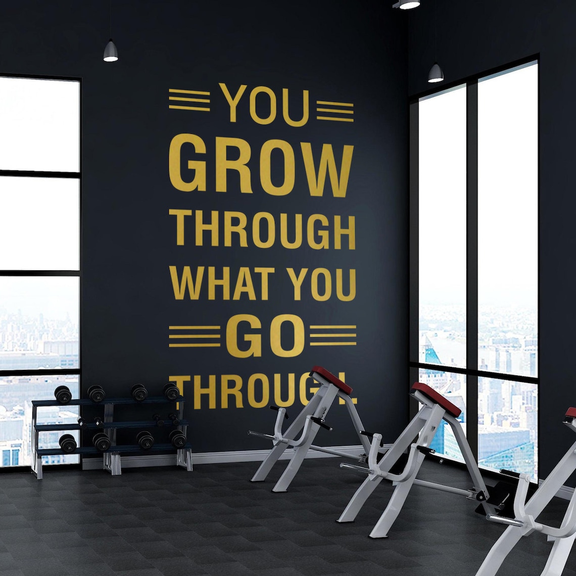 Gym Wall Art Decal for Gym Walls Decor You Grow Through What - Etsy
