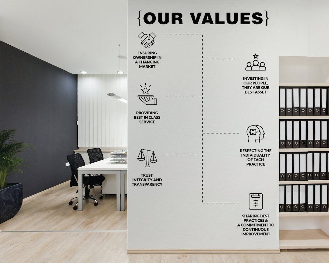 Our Values Office Wall Decal: Company Principles, Wall Art - Etsy