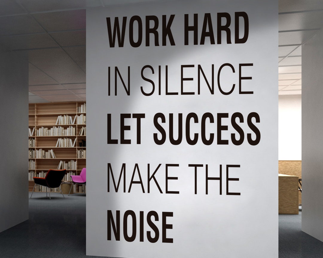 Work Hard, Office Wall Art, Office Decor, Office Walls, Wall Decals ...
