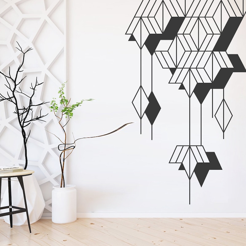 Geometric Wall Mural - Etsy