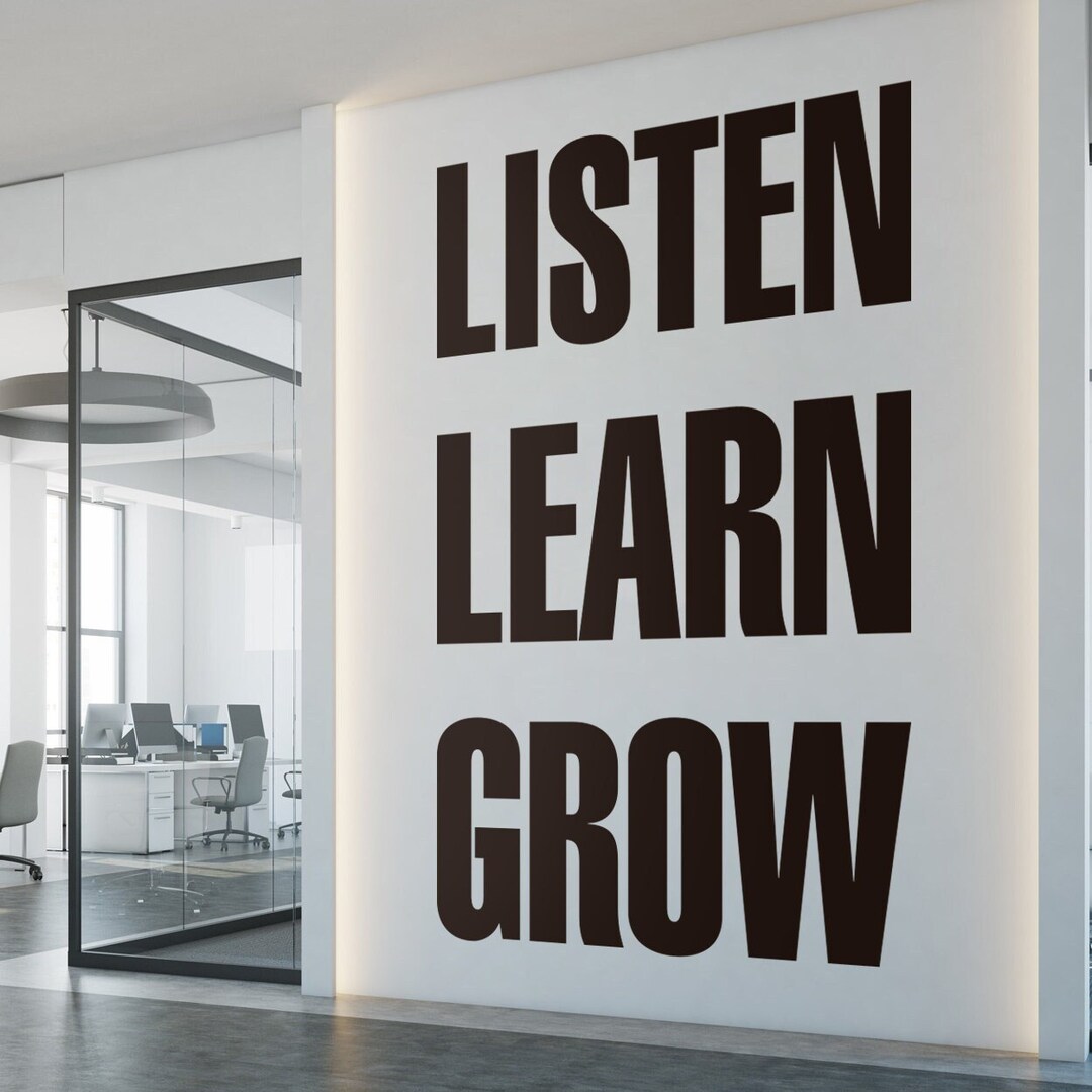 Listen, Learn, Grow, Wall Sticker, Classroom Decor, Classroom, Class ...