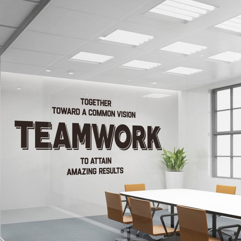 Teamwork Office Wall Decal - Etsy
