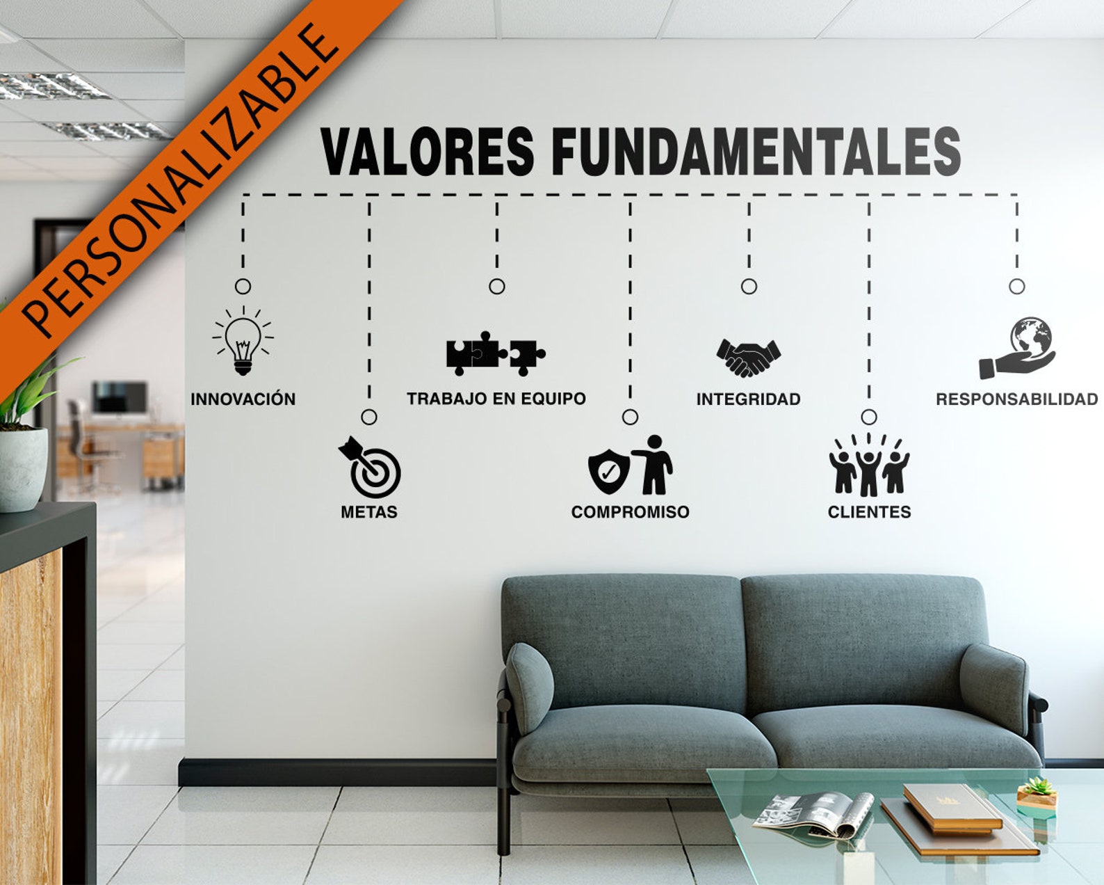 Valores Fundamentales Wall Decal: Spanish Office Decor - Etsy