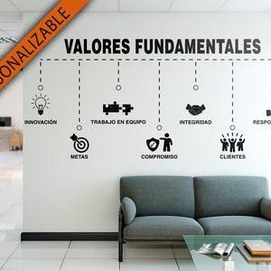 Valores Fundamentales Wall Decal: Spanish Office Decor - Etsy