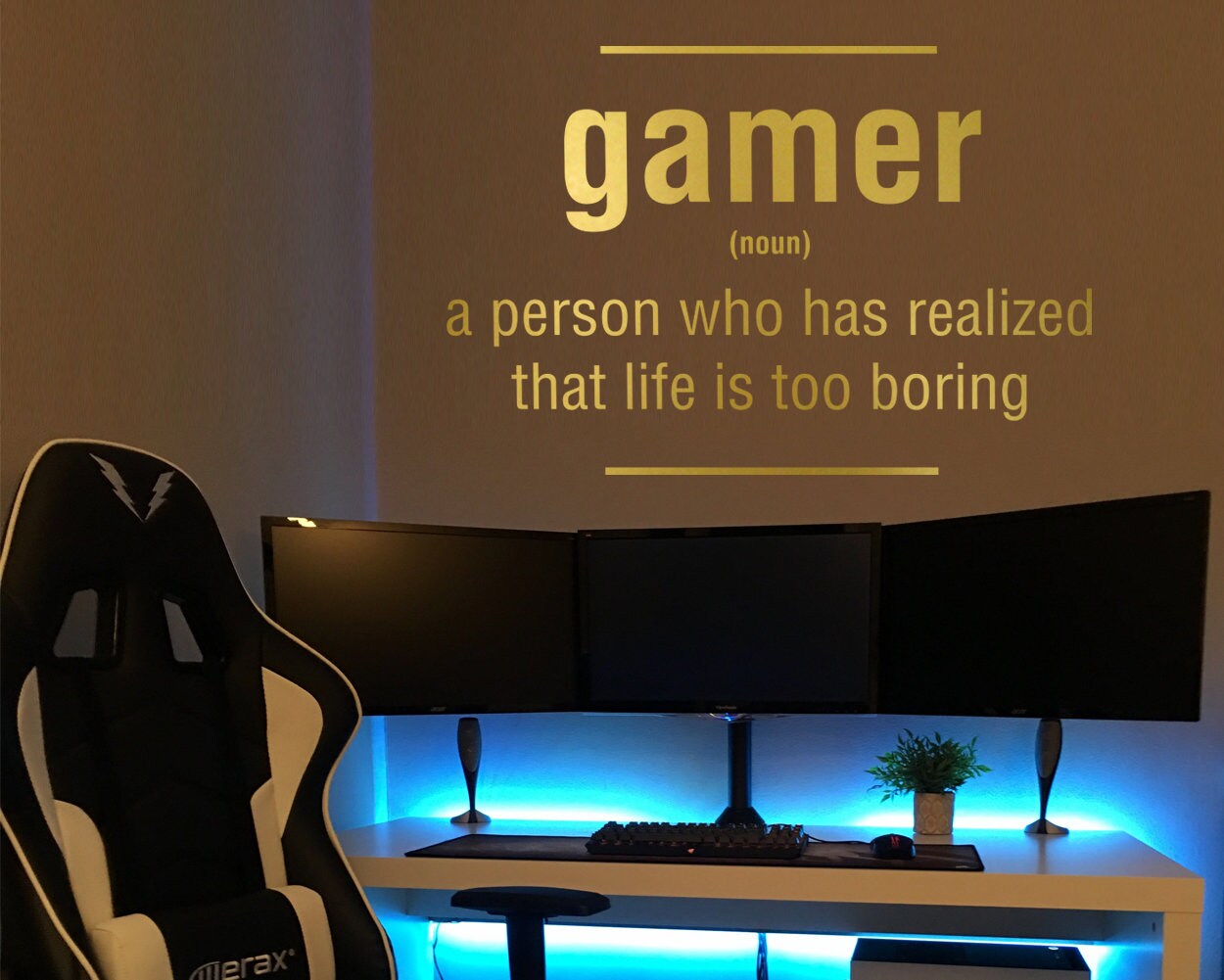 Gamer Definition Gaming Stickers Gamer Wall Stickers Gamer | Etsy