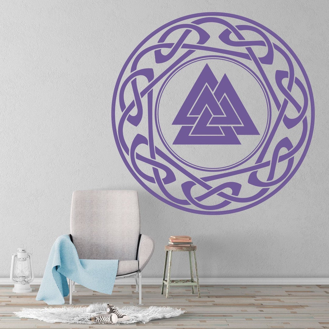 Valknut Viking Art Wall Decal: Geometric Odin Symbol - Etsy
