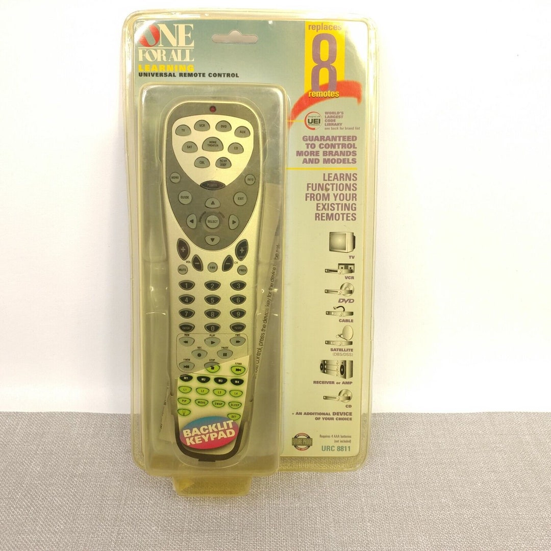 One for All Universal Remote 8 Devices URC 8811 TV Vcr Cable CD ...