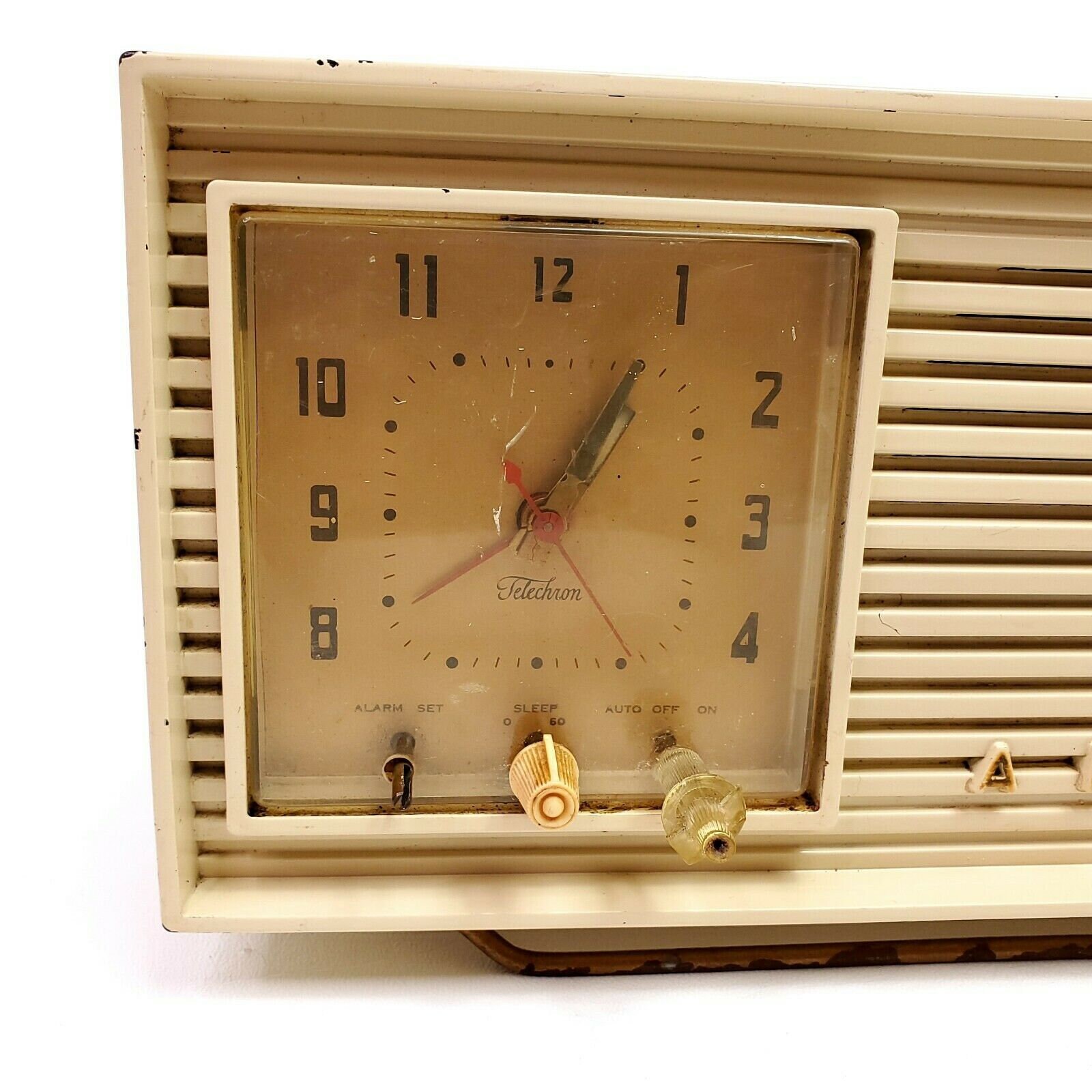 Vintage Admiral Tube Radio AM Clock Alarm Mid Century Modern 5B43 Ivory ...