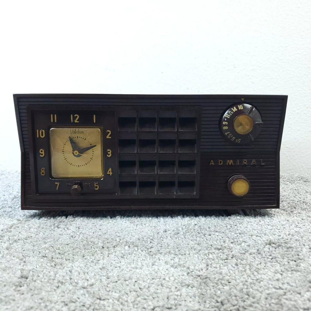 Admiral 5S32 Tube Radio Clock AM Vintage MCM Mid Century 1950's ...