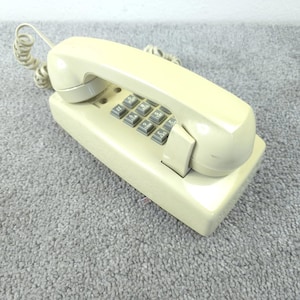 Vintage Phone Premier 2554 Push Button Telephone Wall Mount Beige ...