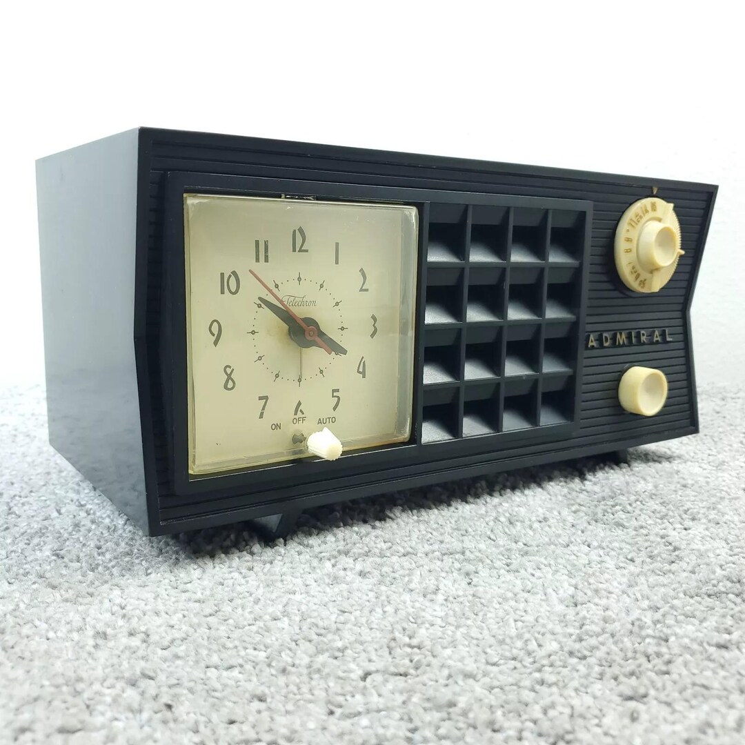 Admiral Model 251A Tube Radio Clock Telechron Bakelite Black Vintage ...