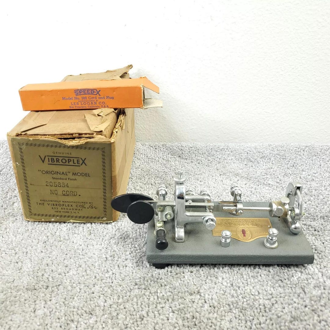 Vibroplex Original Standard Ham Radio Morse Code Telegraph Key With Box ...