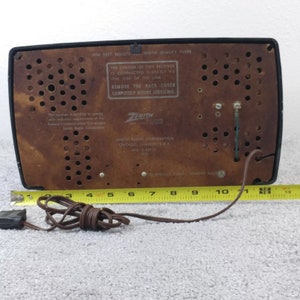 Zenith Tube Radio Model Y723 AM/FM Bakelite Gray Vintage 1950's MCM ...