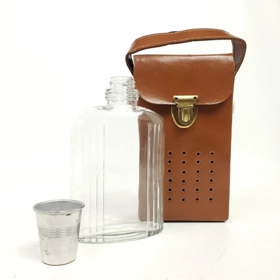 Transistor Radio Case Vintage Hidden Flask EMPTY Glass Bottle Brown ...