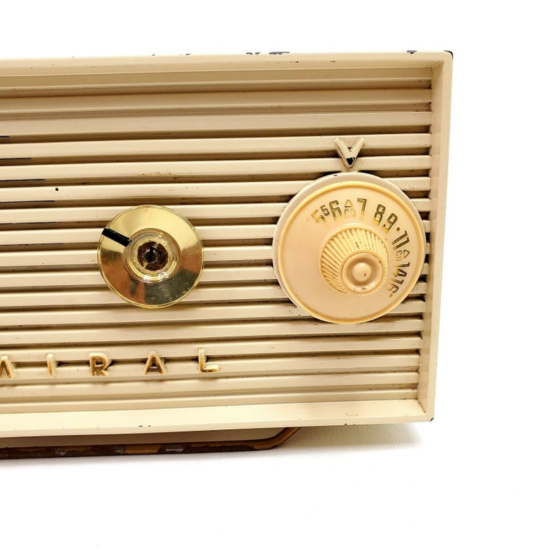 Vintage Admiral Tube Radio AM Clock Alarm Mid Century Modern 5B43 Ivory ...