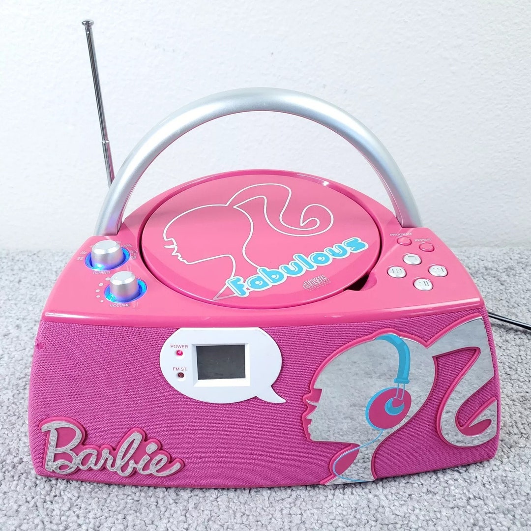 Barbie Glamtastic Boombox CD Player Radio AM/FM Stereo Fabulous Pink ...