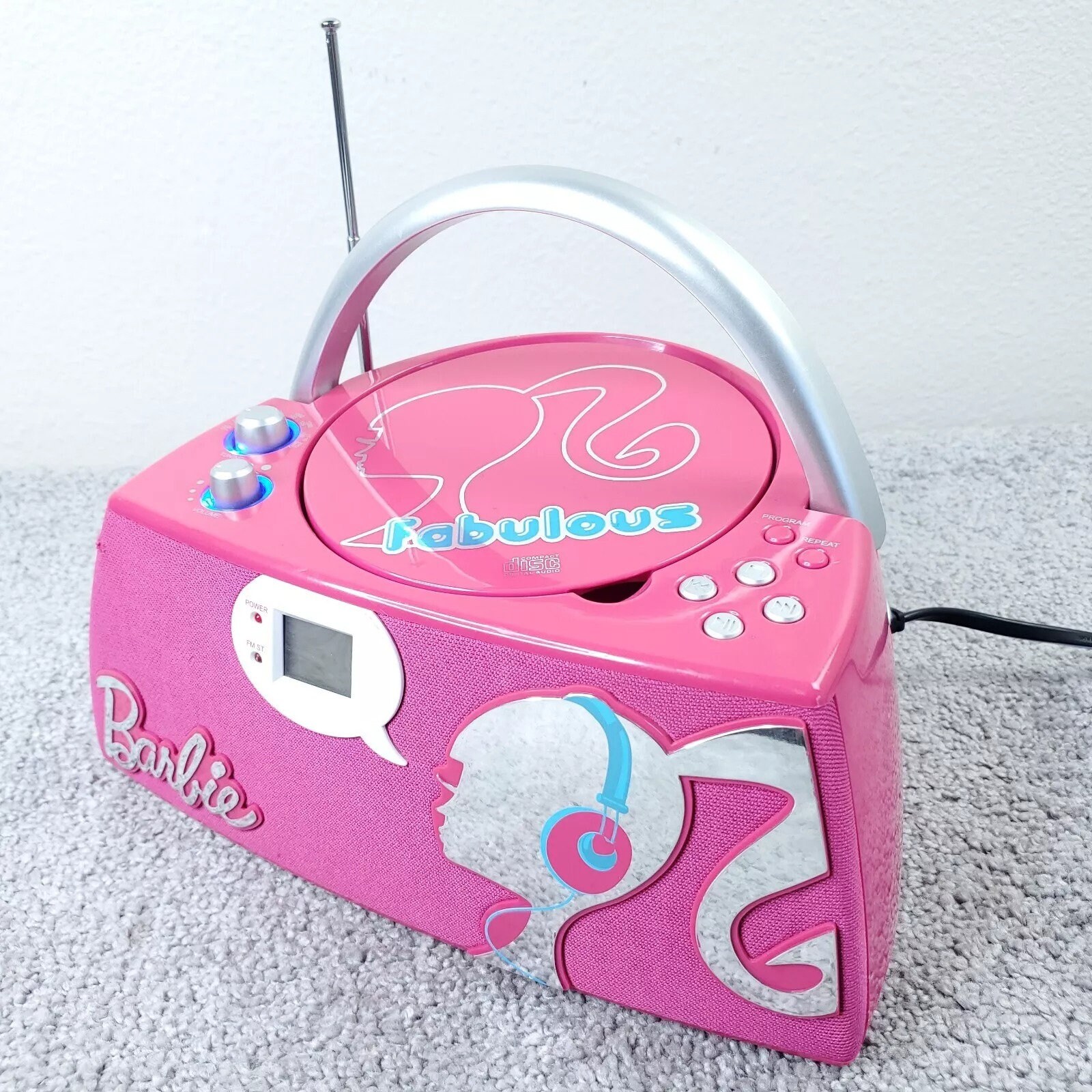 Barbie Glamtastic Boombox CD Player Radio AM/FM Stereo Fabulous Pink ...