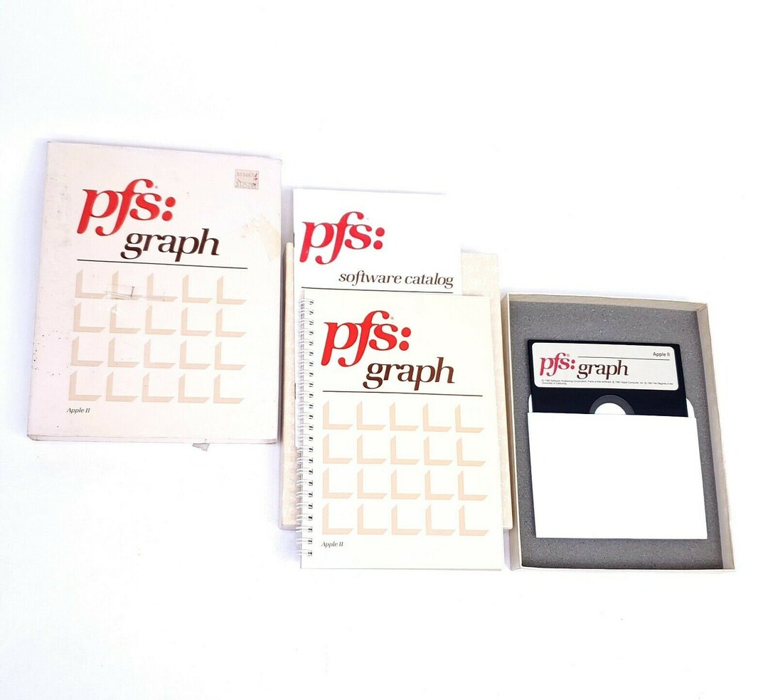 PFS Graph Software Apple II Computer 5.25 Floppy Disk Vintage 1982 ...