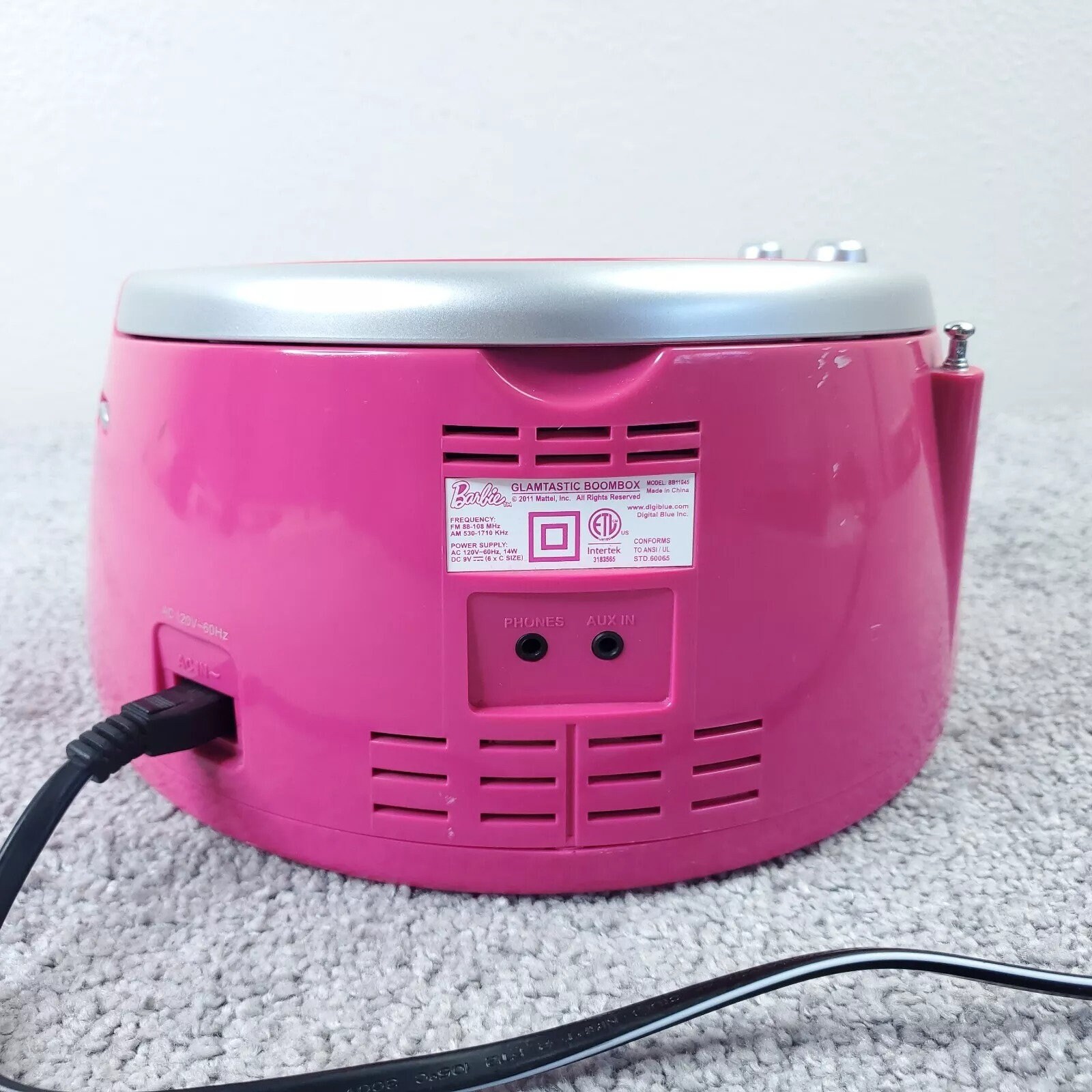 Barbie Glamtastic Boombox CD Player Radio AM/FM Stereo Fabulous Pink ...