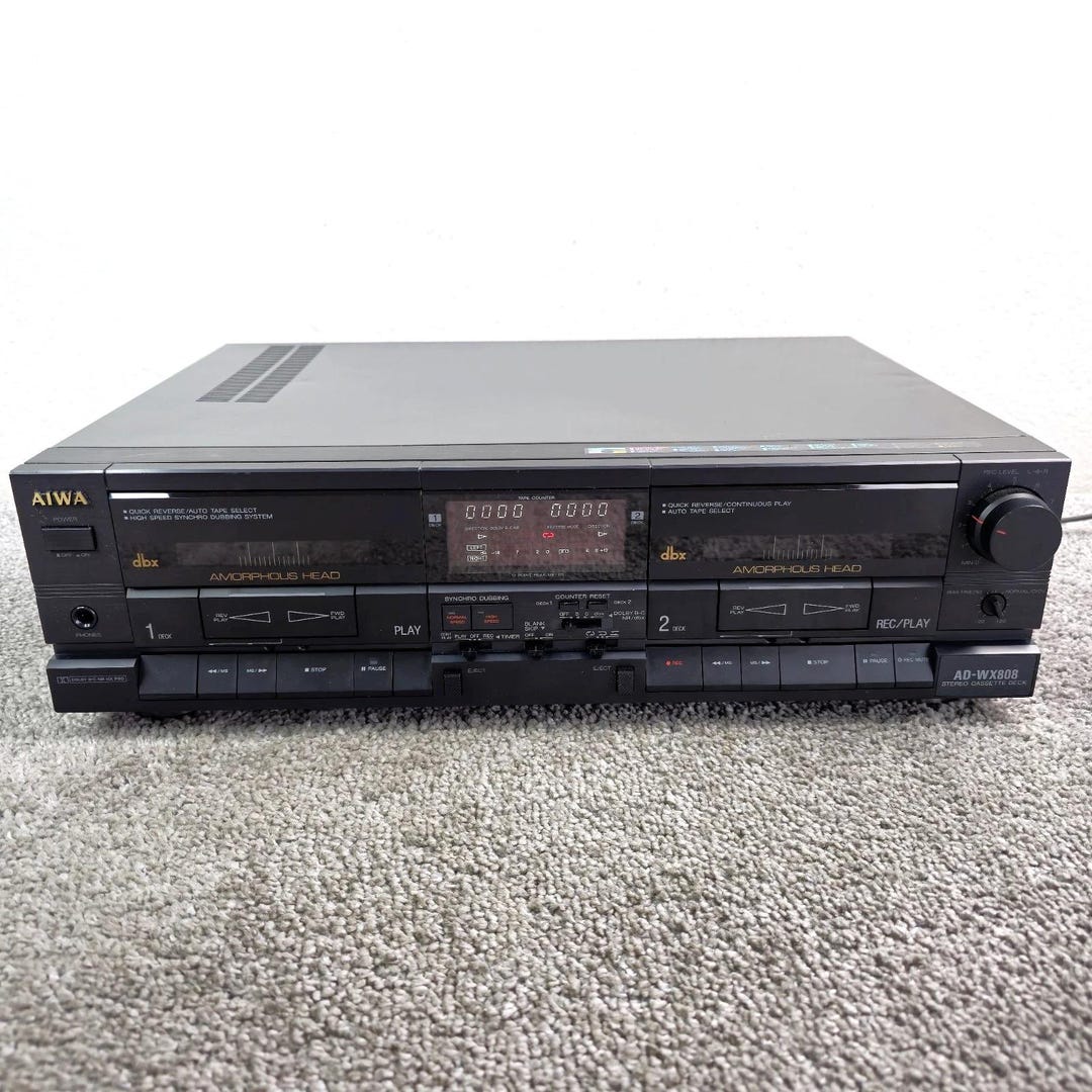 Aiwa AD-WX808 Dual Cassette Deck DBX Amorphous Head Recorder Dubbing ...