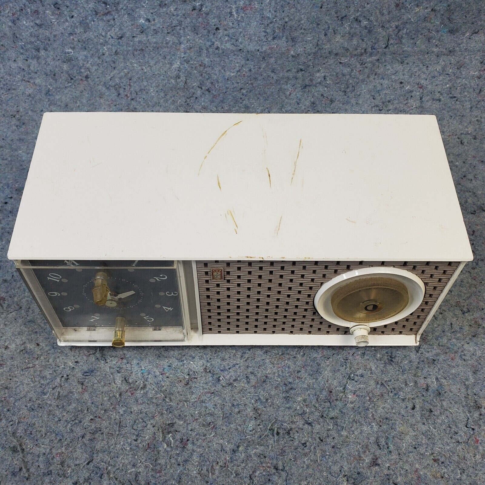 Zenith Tube Radio Clock Model J514 Vintage 1960's MCM White Works BUT ...