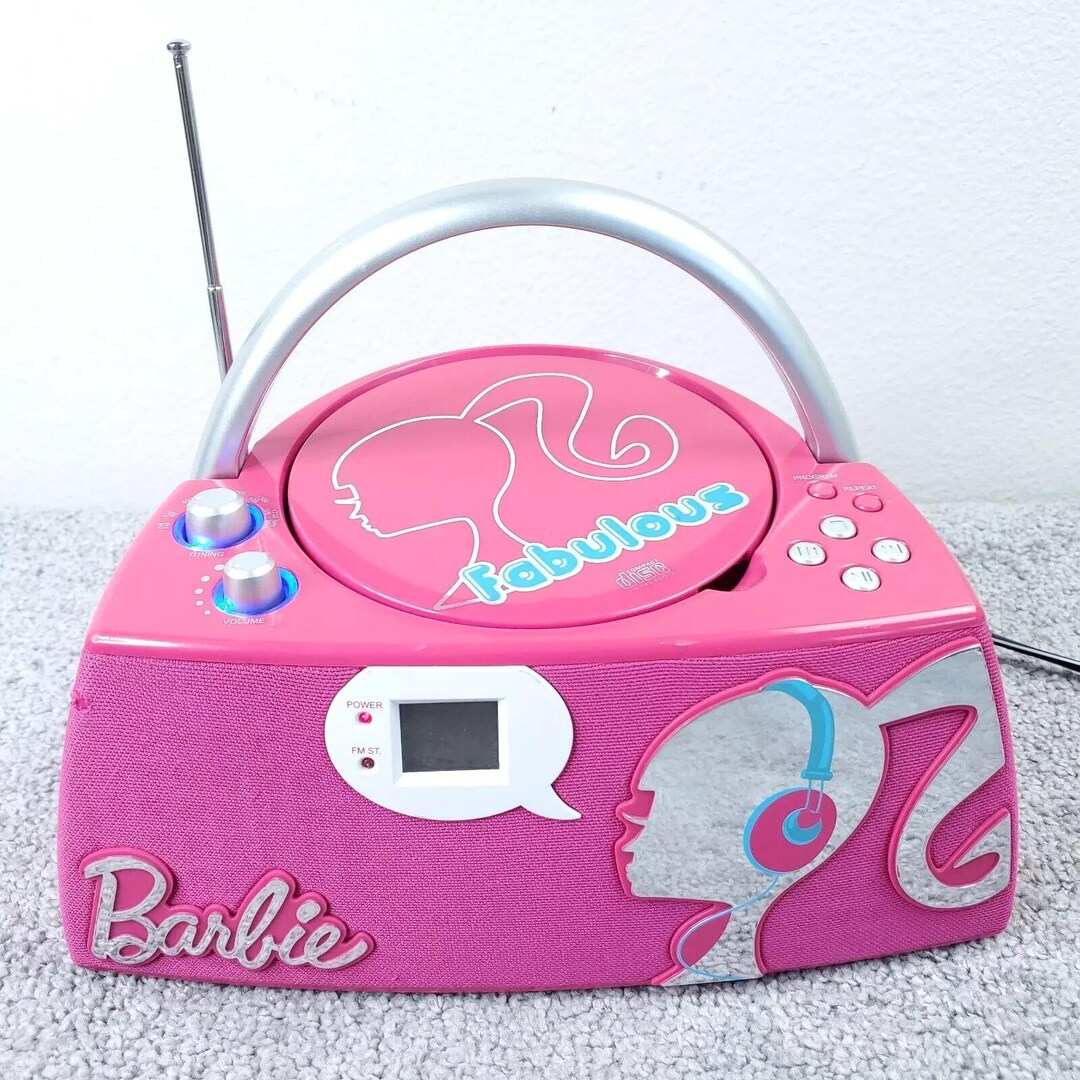 Barbie Glamtastic Boombox CD Player AM/FM Stereo Radio Fabulous Pink ...